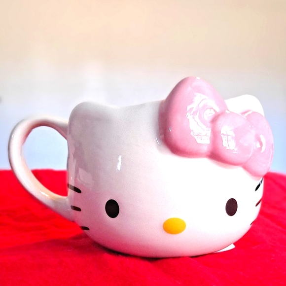 Sanrio | Dining | Hello Kitty Pink And White 6 Oz Ceramic Mugfirm Black ...